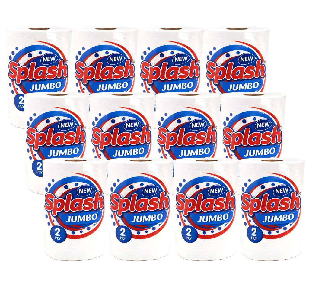 Splash Jumbo 2ply Kitchen Rolls (12 Rolls) - Nova Tissue